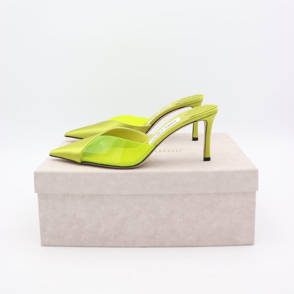 Jimmy Choo | Shoes | Nib Jimmy Choo Claria Neon Yellow Mules Slipon ...
